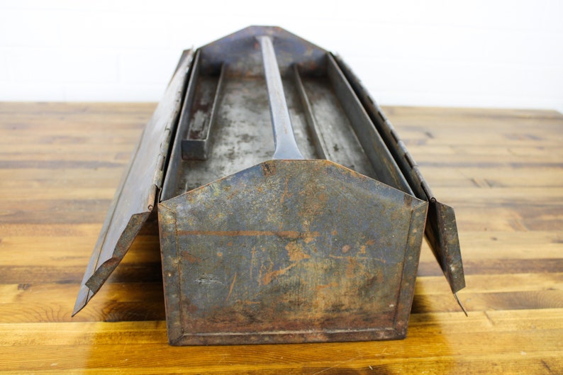 Vintage Metal Tool Box Box With Tool Box Tray Authentic | Etsy