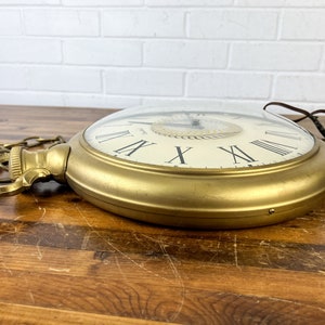 Working 17 Vintage Pocket Watch Wall Clock Gold Metal Swag Clock by ...