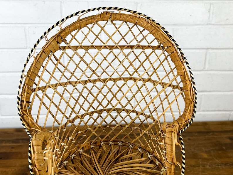15" Small Vintage Bohemian Peacock Chair Perfect Chair for Doll Display ...