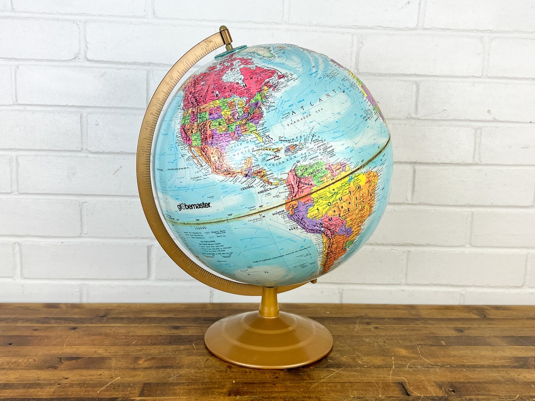 Vintage Replogle 12 Inch World Globe With Stand Authentic Vintage ...