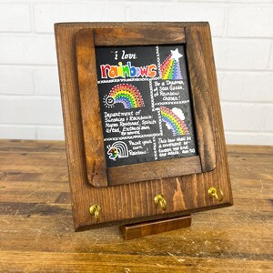 1970s Vintage I Love Rainbows Wood Key Holder for Wall Hanging Key Hook ...