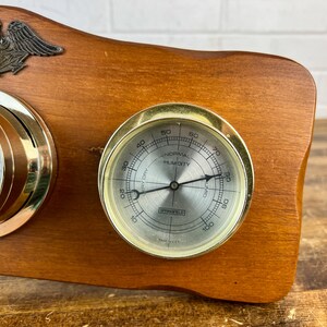 Vintage Springfield Brown Wood Weather Station Hanging Hygrometer ...