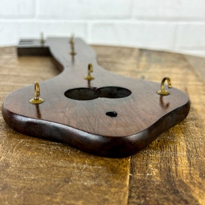 Vintage Vertical Wood Key Holder Shaped Like a Key With 6 Hooks Wooden ...