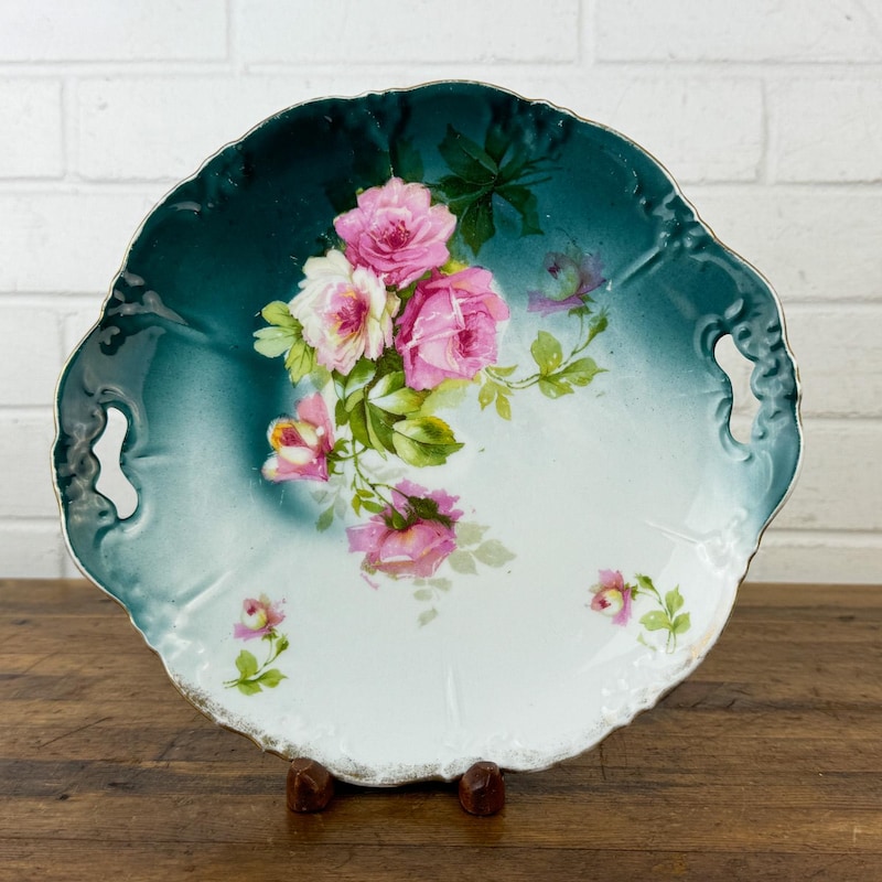 Vintage Floral Plate - Etsy