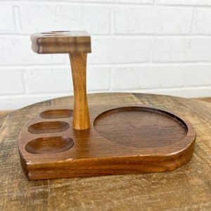 Vintage Wooden Pipe Rack Caddy With 3 Slots Wood Pipe Holder Authentic ...