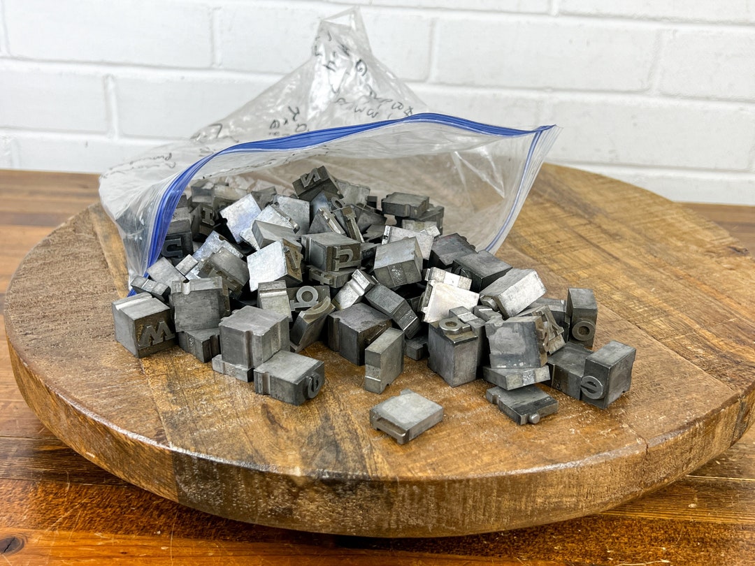 8 Pounds Vintage Lowercase Metal Letterpress Letter Blocks 54 Point ...