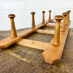Vintage Light Brown Wood Peg Rack for the Wall Wooden Wall Rack With ...