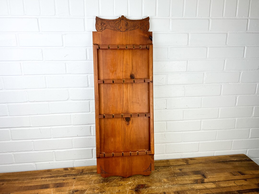 1980s Vintage Wood Souvenir Spoon Rack for Collectible Spoons Holds 24 ...