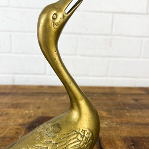 Vintage Brass Goose Figurine Gold Bird Animal Figure Lake Shelf Decor ...