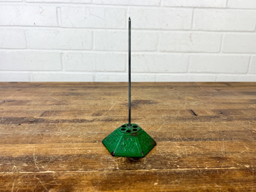 Vintage Green Metal Receipt Spike Bill Spike Spindle Authentic Vintage ...