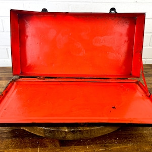 Distressed Vintage Black Metal Box With Latch and Handle Industrial ...