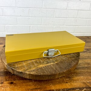 Vintage Yellow Metal 35mm Slide Box With Latch and Handle Projector ...