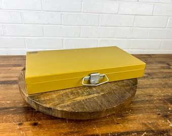 Vintage Gray Metal 35mm Slide File Box With Lid Latch Handle Mansfield ...