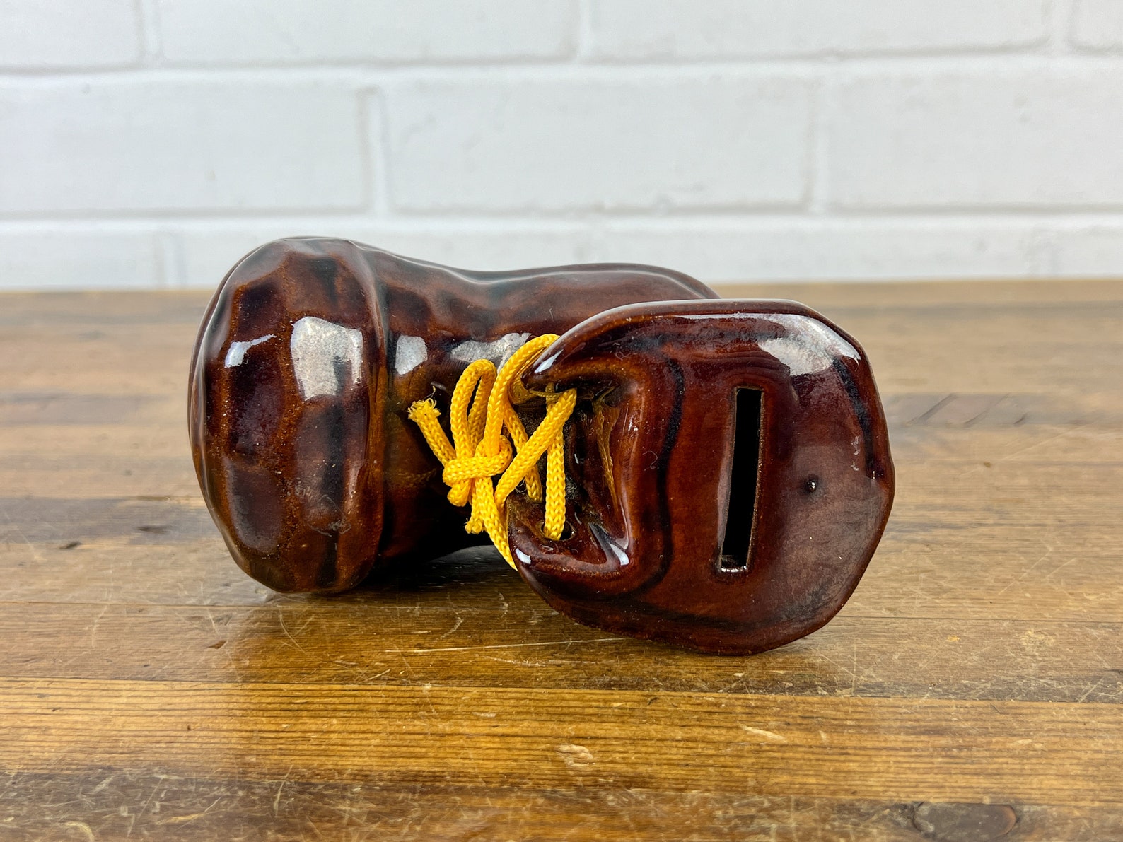 Vintage Terracotta Brown Shoe Piggy Bank Little Hiking Boot - Etsy