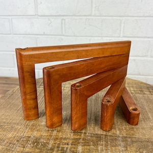 Vintage Wood Folding Candlestick Holder for 5 Candles Wooden ...
