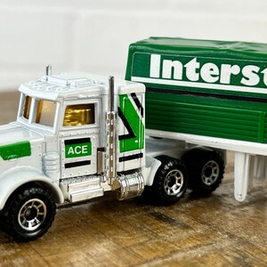 1981 Vintage Matchbox Peterbilt Semi Truck With Trailer ACE Interstate ...