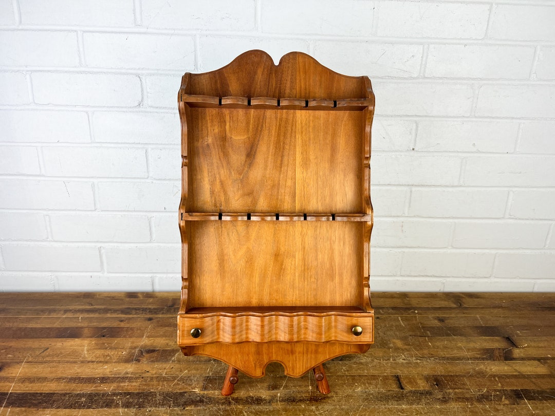 Vintage Wood Souvenir Spoon Rack for Collectible Spoons Holds 10 Small ...