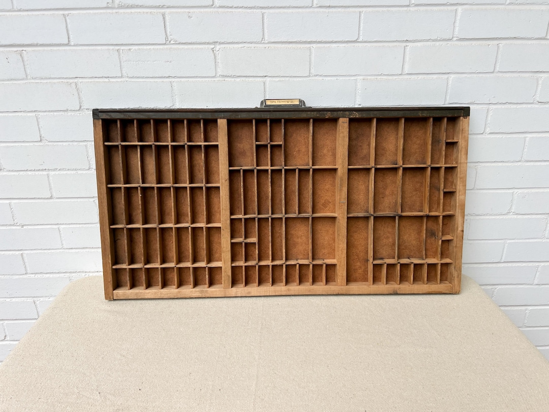 Large Vintage Wooden Printers Tray With 89 Slots 32x17" Wood Knick ...