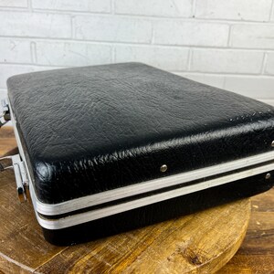 Vintage Hard Plastic Black Briefcase With Silver Accents American ...