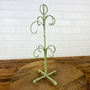 Vintage Sage Green Mug Tree With Daisy on Top for 8 Coffee Cups Metal ...