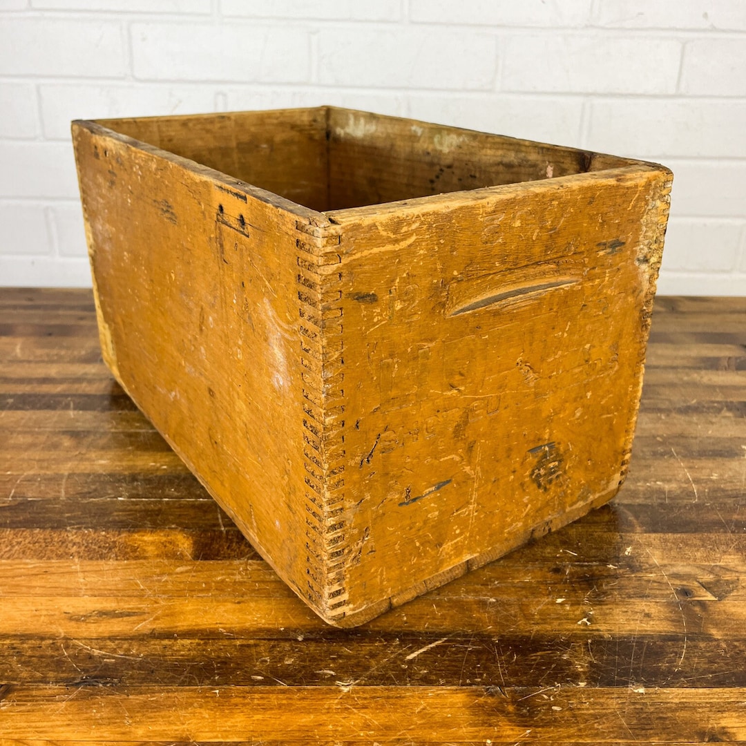 Antique Wooden Ammo Box With Box Joint Corners Authentic Vintage ...