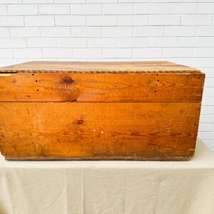 29x17" Vintage Butternut Coffee Wood Crate Box With Lid Old Wooden ...