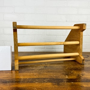 Vintage Brown Wooden Book Stand Storage Rack Tabletop Book Stand Wooden ...