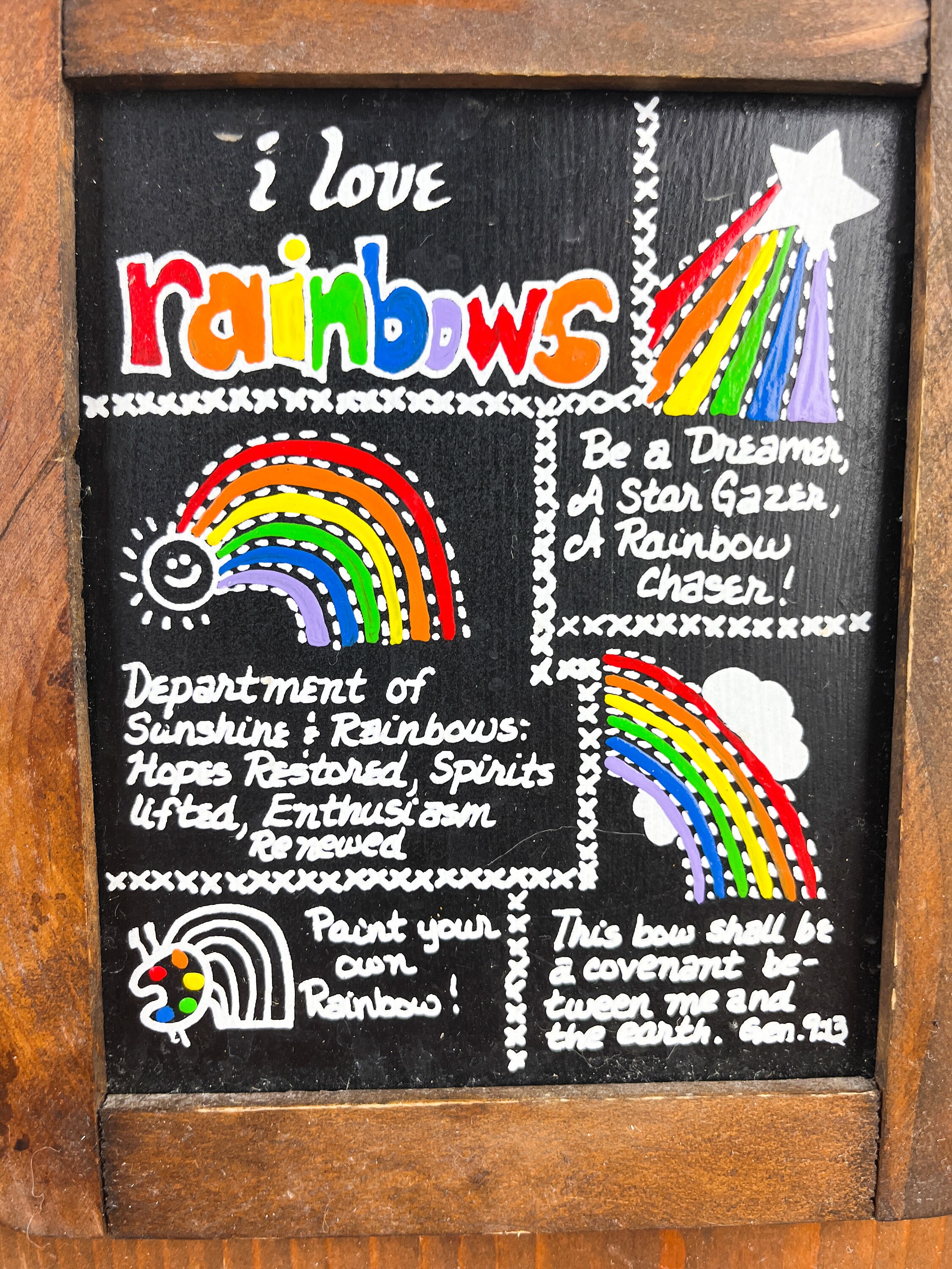 1970s Vintage I Love Rainbows Wood Key Holder for Wall Hanging Key Hook ...