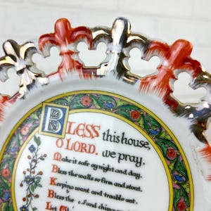Vintage Bless This House Wall Plate Simple Round House Blessing Wall ...