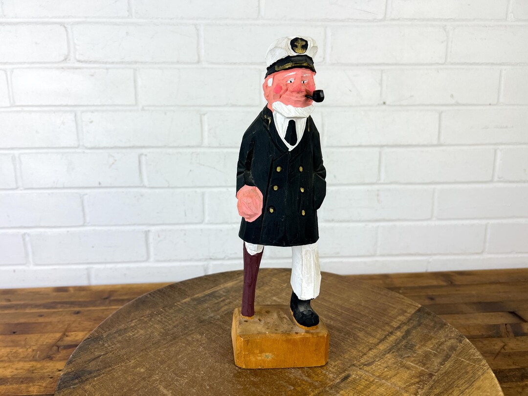 11 Vintage Hand Carved Wooden Sailor Boat Captain Ship Nautical Folk ...