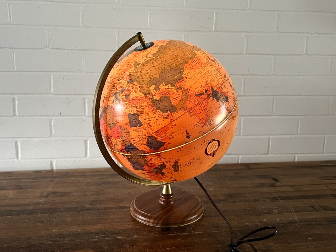 Vintage World Globe That Lights up Authentic Vintage Replogle Globe ...
