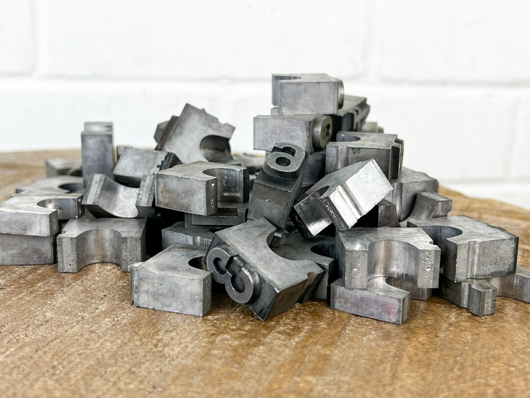 4 Pounds Vintage Metal Letterpress Number Blocks 72 Point Girder Heavy ...