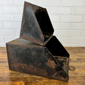 Vintage Black Distressed Metal Box Lid File Box Holds Paper Industrial ...