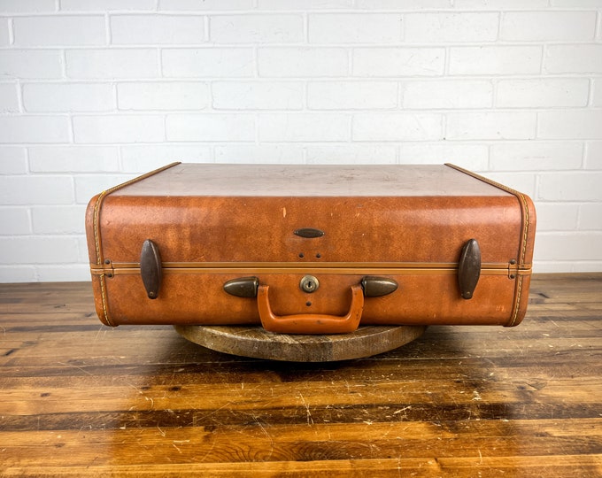 Vintage Brown Samsonite Suitcase Box Mid Century Hard Luggage to ...