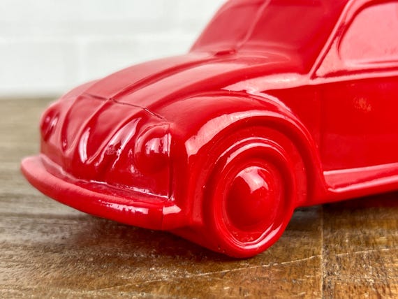 Vintage Avon Red Volkswagen Bug Figurine Glass Car Af… - Gem