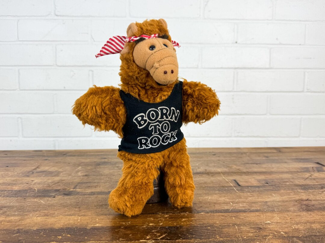 80s Vintage Alf the Alien Plush Hand Puppet With Born to Rock Tshirt ...