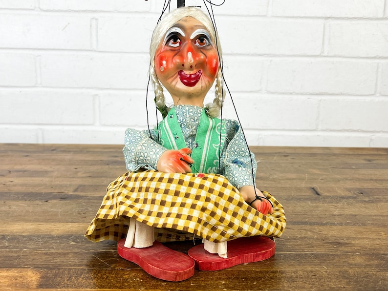 Grandma Marionette Aged Vintage Puppet Classic Rustic Nana - Etsy