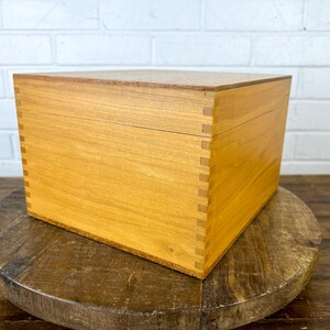 Vintage Wooden File Box With Box Joint Corners for 5x8 Cards 4x6 Index ...