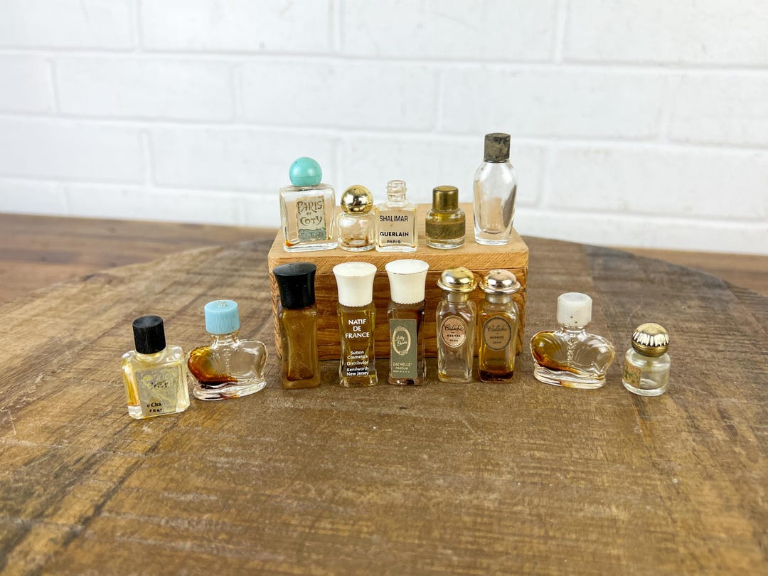 Vintage Collection of 14 Miniature Small Perfume Bottles Tiny Clear ...