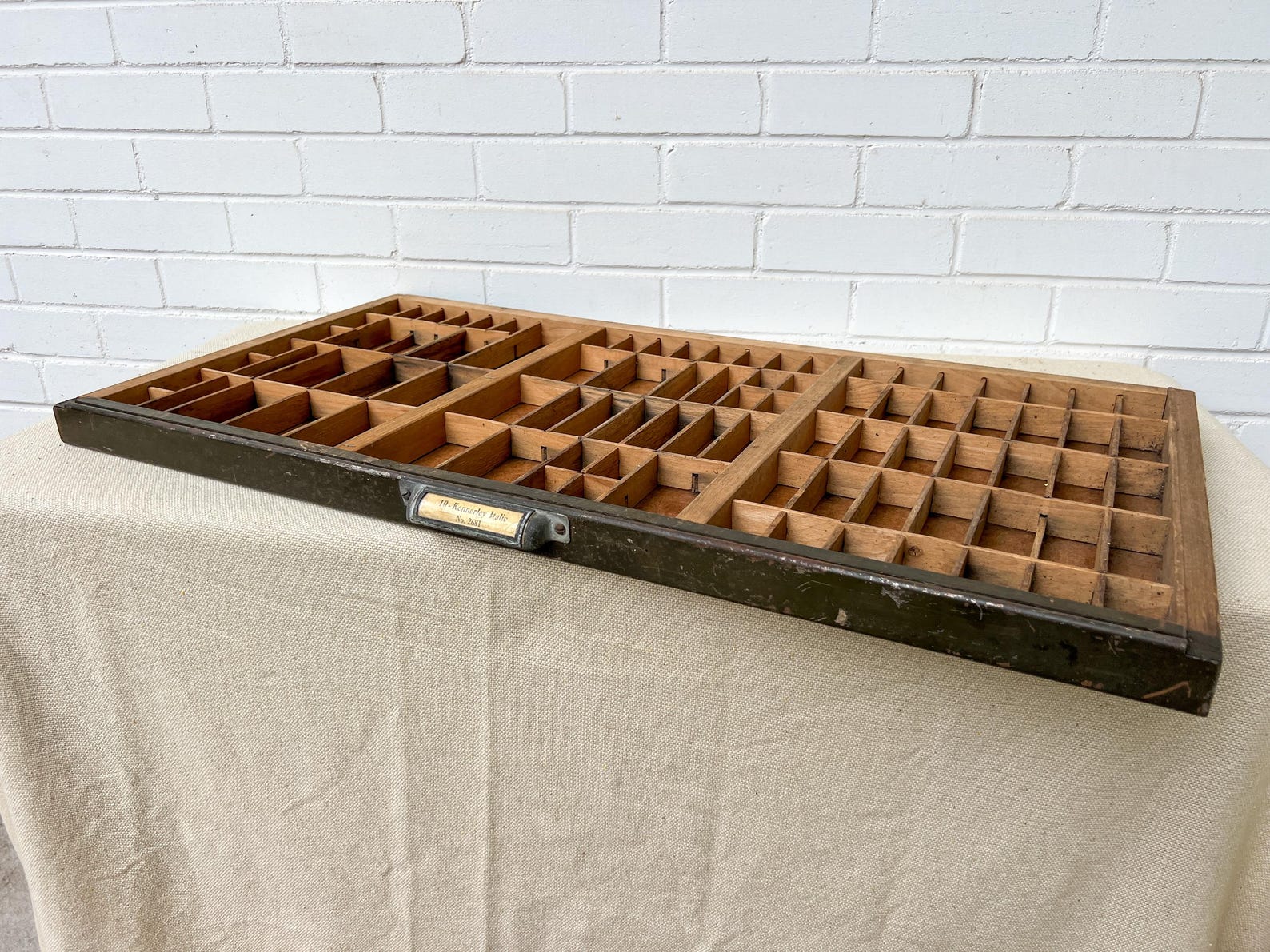Large Vintage Wooden Printers Tray With 89 Slots 32x17 Wood Knick Knack ...