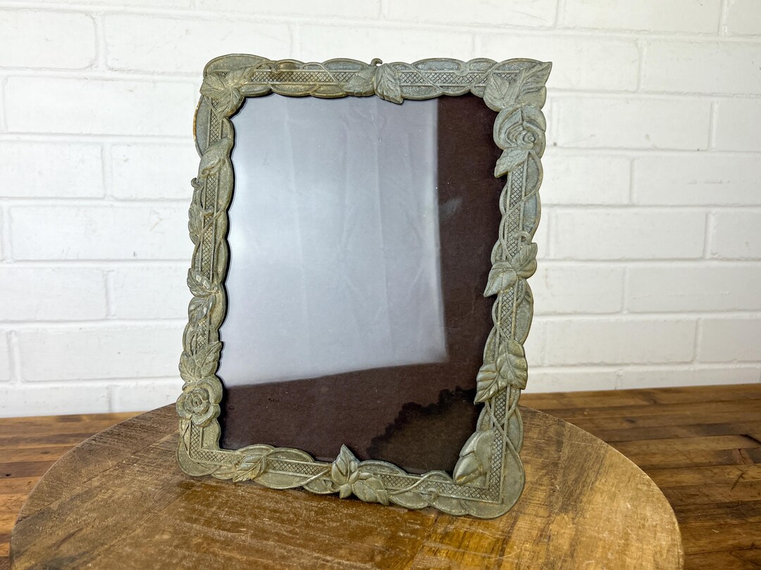 Vintage Distressed Silver Metal Picture Frame for 8x10 Pictures Rose ...