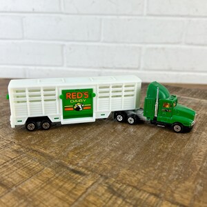 1987 Vintage Road Champs Green Kenworth Semi Truck With Trailer Red's Dairy Diecast 1980s Metal ...