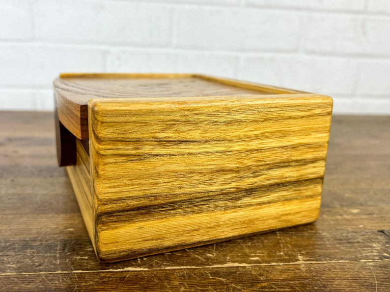 Vintage Handmade Wood Box With Lid Small Brown Wooden Rectangle Box ...