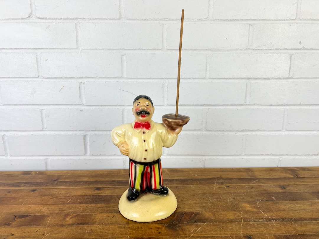 1950s Vintage Chalkware Bartender Man That Holds Pretzels Mid Century ...