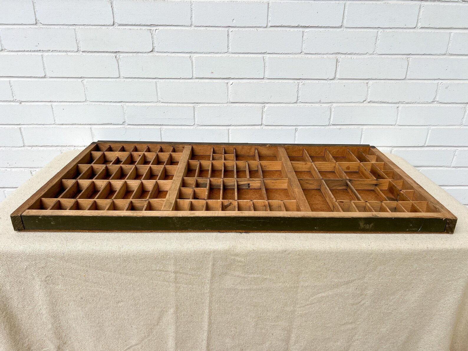 Large Vintage Wooden Printers Tray With 89 Slots 32x17 Wood Knick Knack ...