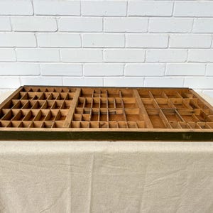 Large Vintage Wooden Printers Tray With 89 Slots 32x17 Wood Knick Knack ...