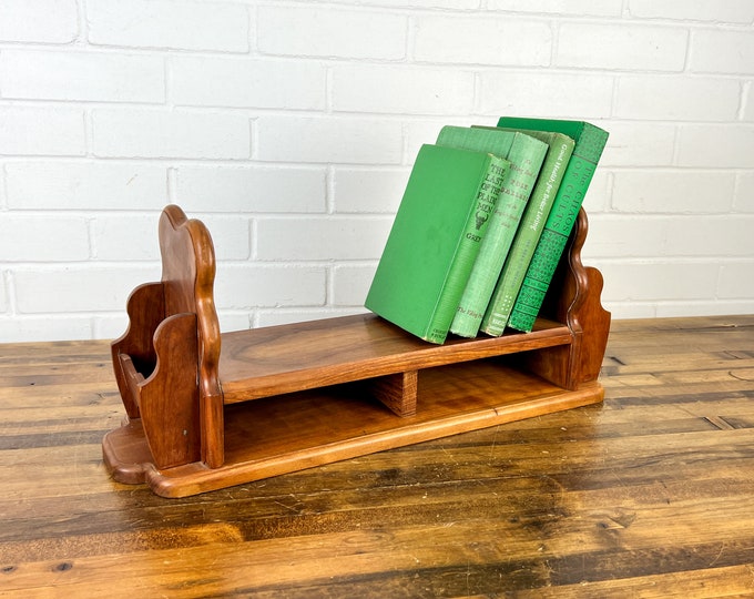 Vintage Wooden Tabletop Bookshelf With Slots Wood Book Shelf for ...