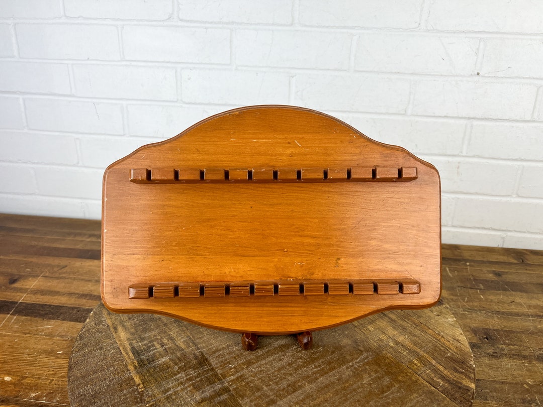 Vintage Wood Souvenir Spoon Rack for Collectible Spoons Holds 22 Small ...