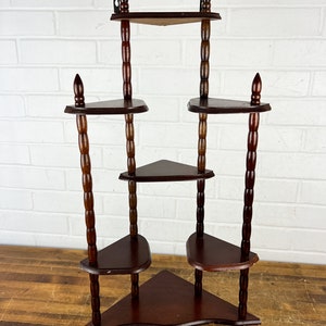 Vintage Wood Spindle Wall Corner Shelf 5 Tier Shelf Shelf With 5 ...