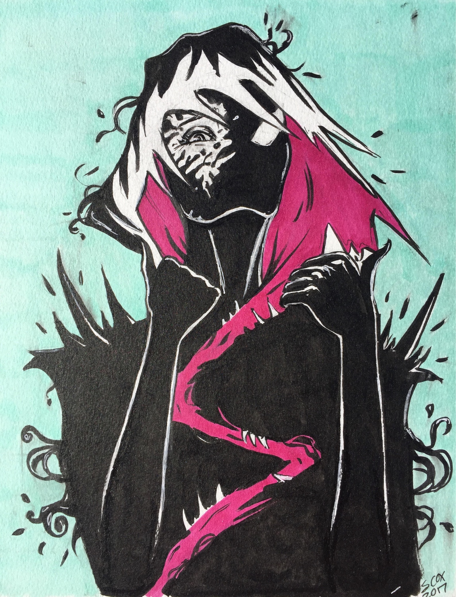 Gwenom Original Pen and Ink Drawing by Sophia Cox Inktober - Etsy
